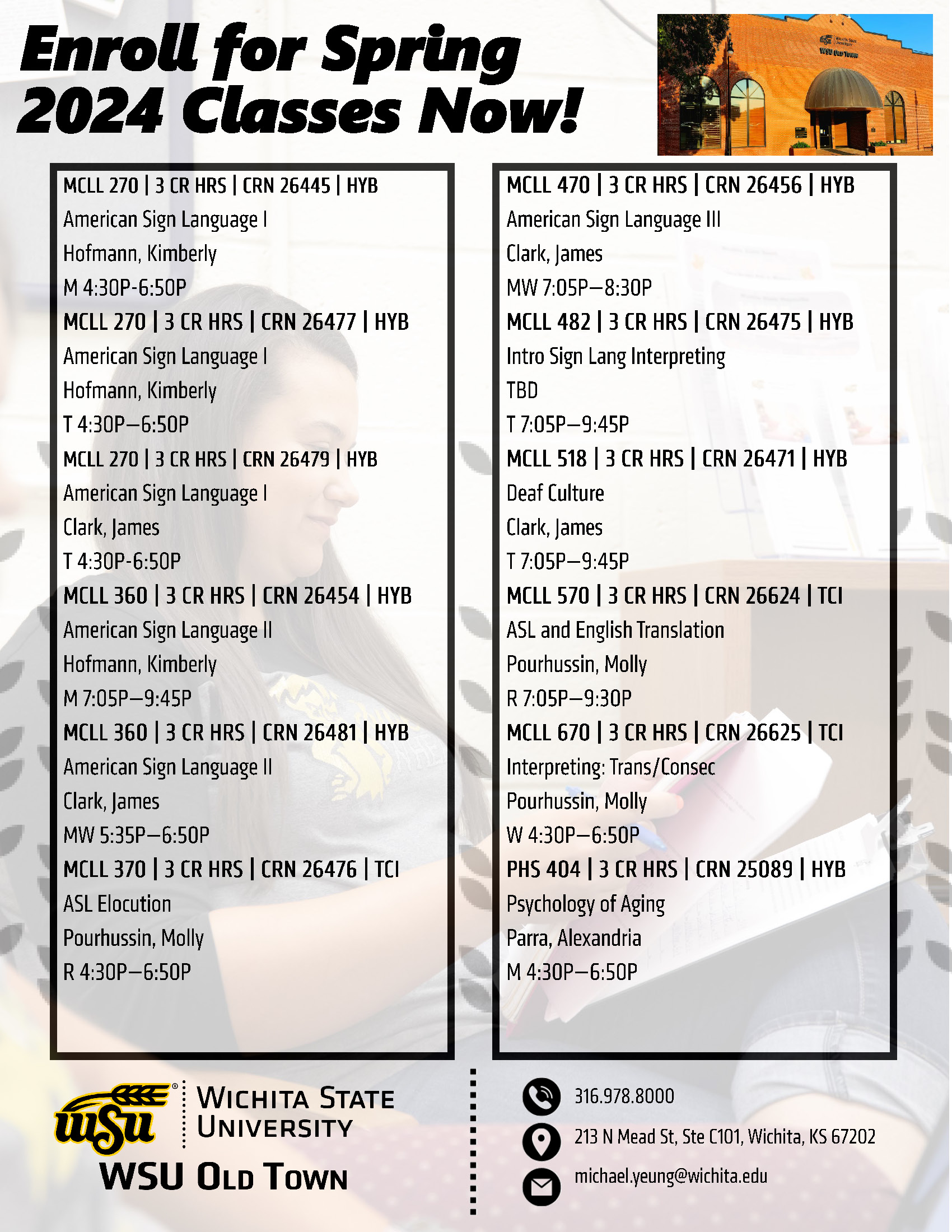 WSU Old Town Spring '24 Classes